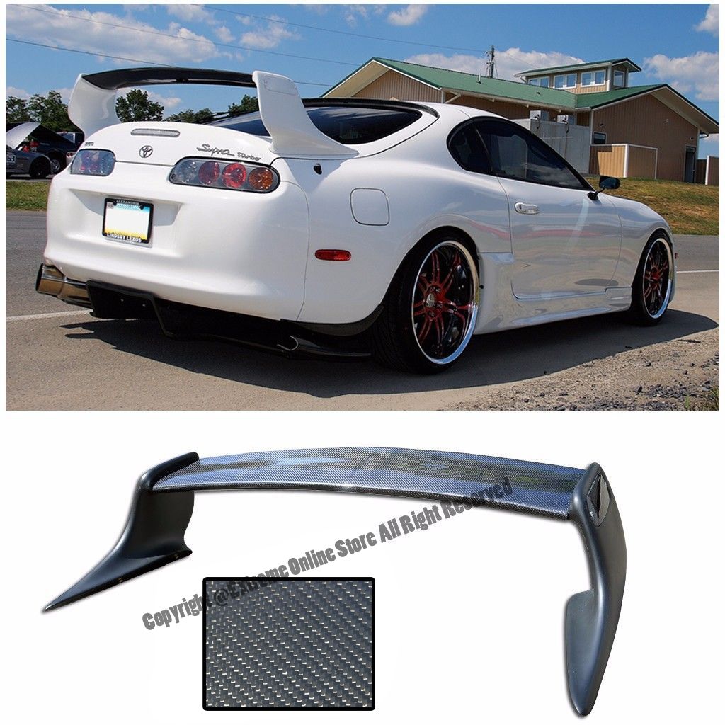 For 93 98 Toyota Supra T Style Carbon Fiber Rear Trunk Wing Spoiler